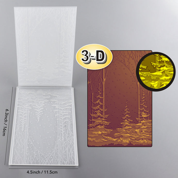 3D Embossed Folder Christmas Snow Forest Pattern For Card DIY Adding M ...