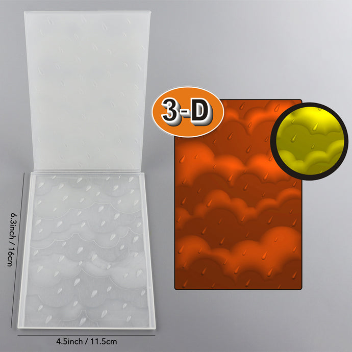 3D Embossed Folder Heavily Rain Clouds Pattern For Card DIY Adding Mak ...