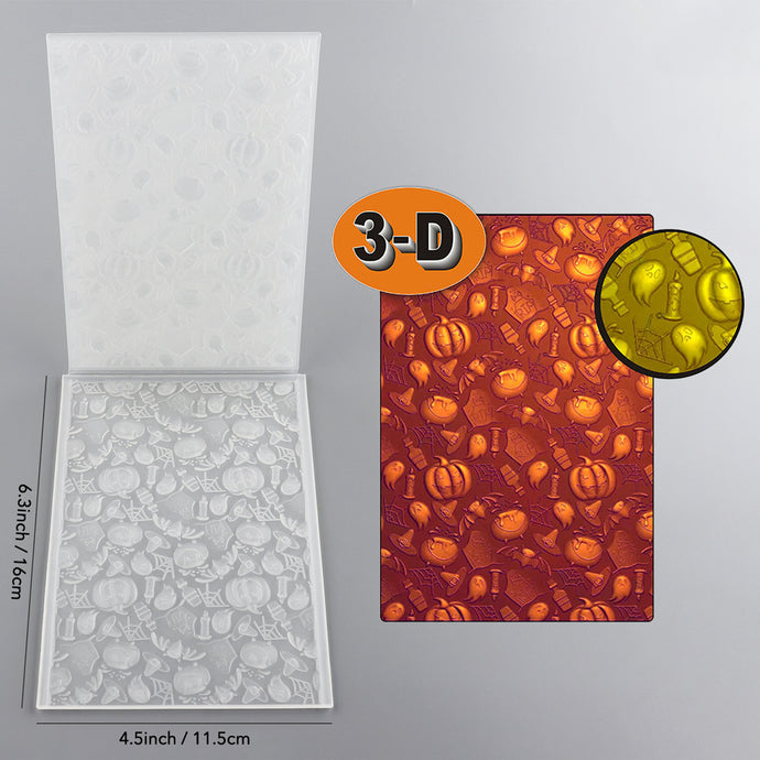 3D Embossed Folder Halloween Pumpkin Ghosts Pattern For Card DIY Addin ...