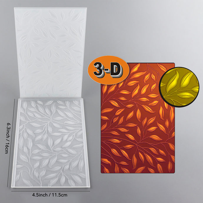 3D Embossed Folder Leaf Pattern Background For Card DIY Adding Making ...