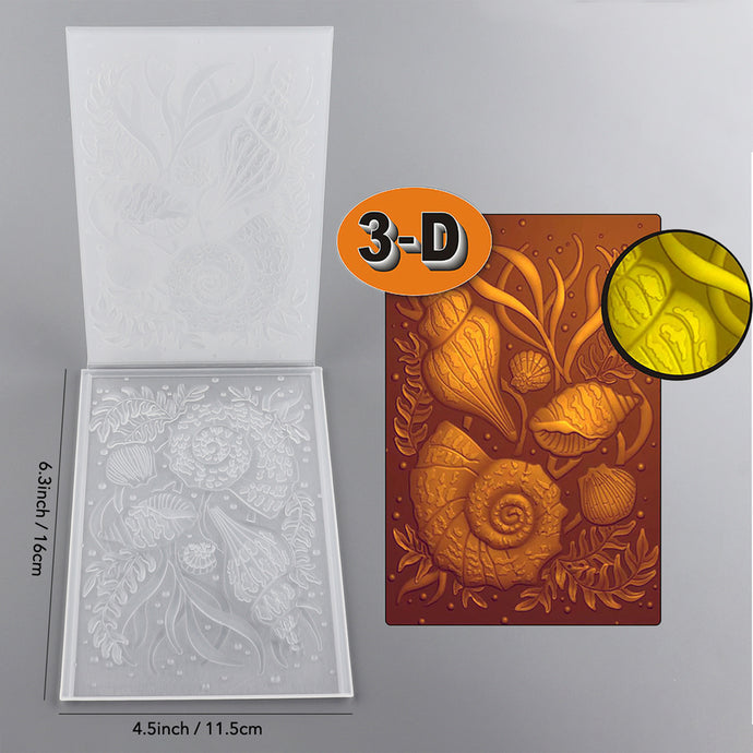 Ocean Series Shell Pattern Background 3D Embossed Folder For DIY Card ...