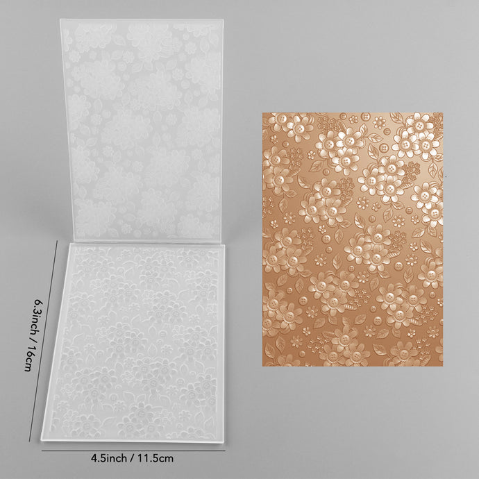 3D Embossed Folder Beautiful Flowers Patterns Background For Card DIY ...