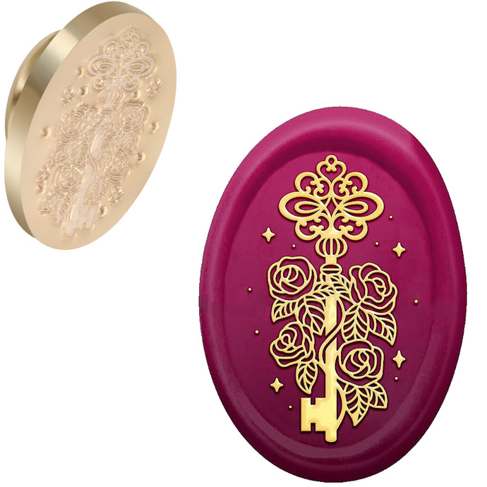 Key Flower Girl Pattern Oval Wax Seal Stamps For Decorating Gifts /Env ...