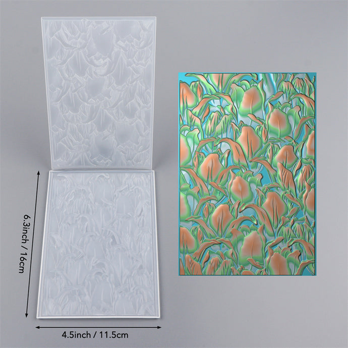 3D Embossing Folder Tulip Flowers Garden Background For Adding Texture ...