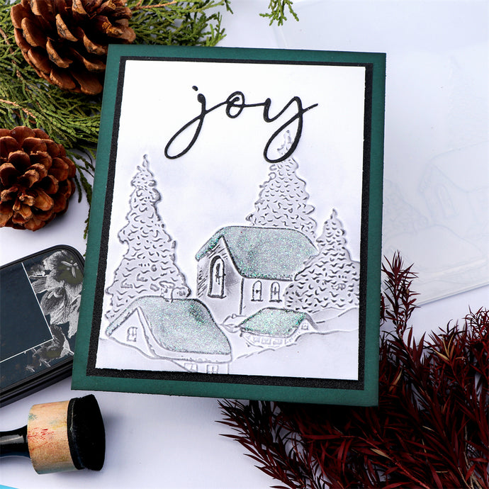 3D Embossing Folder Winter Village and Sunburst Background For Adding ...