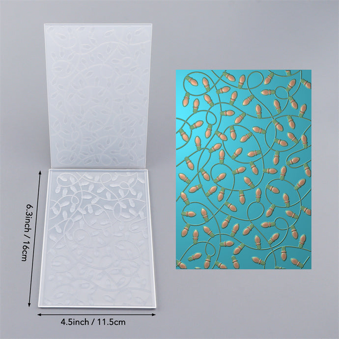 3D Embossing Folder Christmas Holiday Lights Background For Adding Tex ...