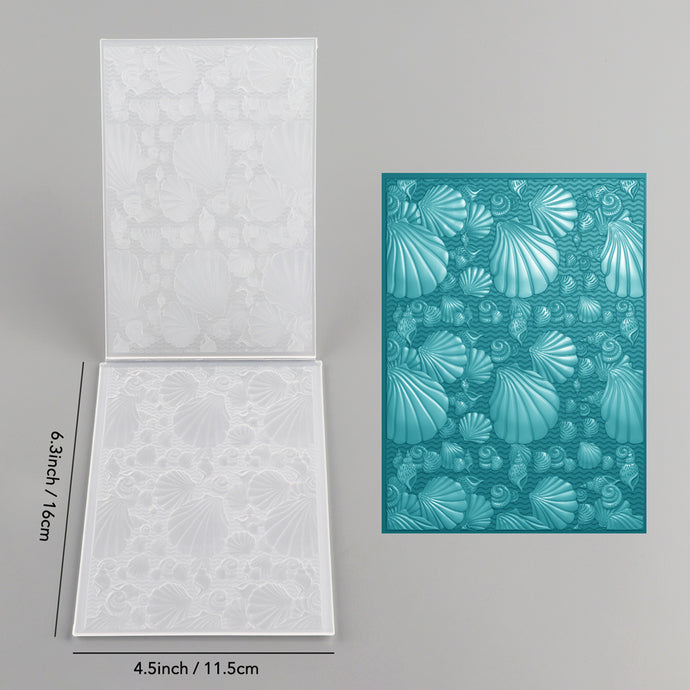 3D Embossed Folder Sea Shell Pattern Background For Card DIY Adding Ma ...