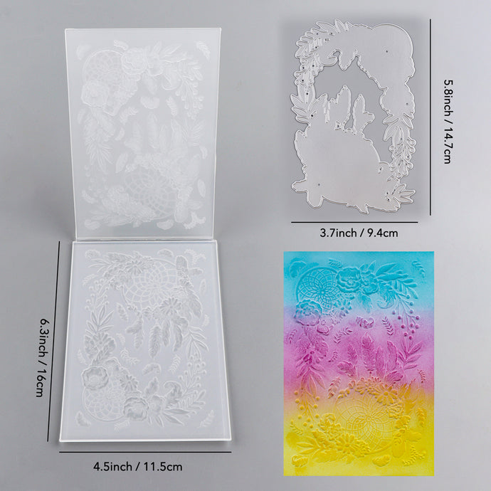 3D Embossed Folder Flower Corners Pattern And Cutting Die Set For Card ...