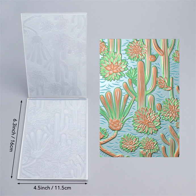 3D Embossing Folder Cactus Flower Plant Background For Adding Textured ...