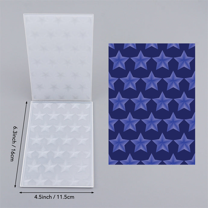 3D Embossing Folder Star Spangled Pattern For Adding Textured Detail T ...