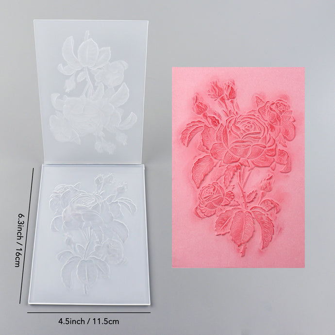 3D Embossed Folder Vintage Rose Pattern Background For Card DIY Adding ...